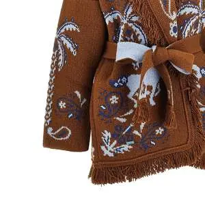 Alanui Island Root Jacquard Wool Cardigan