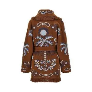 Alanui Island Root Jacquard Wool Cardigan