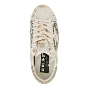 GOLDEN GOOSE Leather Glitter Super-star Sneakers