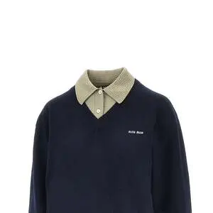Miu Miu Layering Effect Wool And Cashmere Sweater