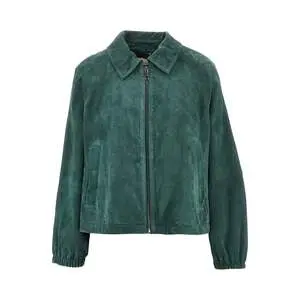 Max Mara Suede Leather Jacket - Green