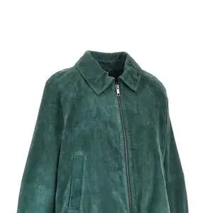 Max Mara Suede Leather Jacket - Green