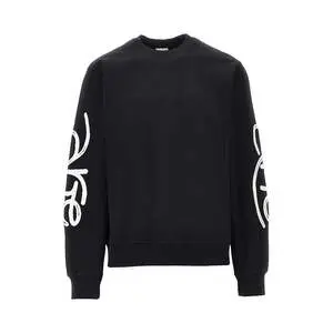 ARTE Cotton Weathirt With Logo Embroidery - Black