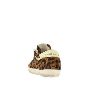 GOLDEN GOOSE Super-star Hair-calf Leopard Print Sneakers