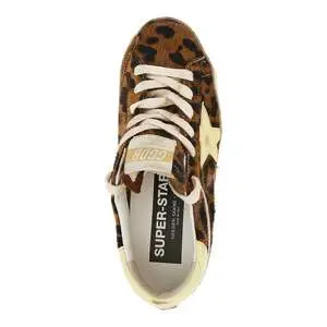 GOLDEN GOOSE Super-star Hair-calf Leopard Print Sneakers