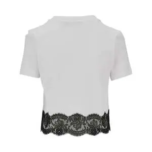 Dolce & Gabbana Cropped T-shirt With Lace Trimming