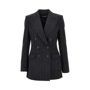 Dolce & Gabbana Pinstriped Wool Double-breasted Jacket