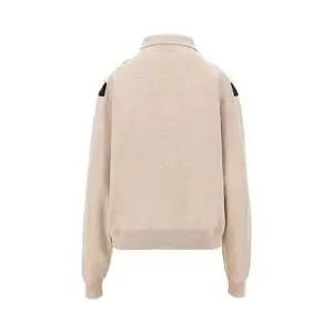 Miu Miu Argyle Cashmere Polo Sweater - Beige