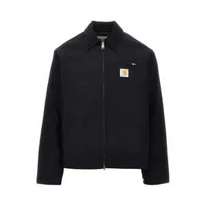 Carhartt Work In Progress Detroit Canvas Jacket With Corduroy Collar - Black