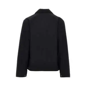 Carhartt Work In Progress Detroit Canvas Jacket With Corduroy Collar - Black