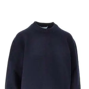 Prada Wool Sweater With Suede Elbow Patches