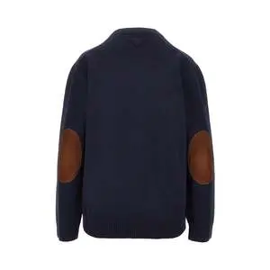 Prada Wool Sweater With Suede Elbow Patches