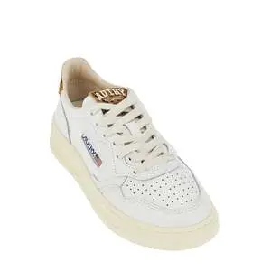 AUTRY Medalist Low Top Sneakers With Leopard Print Accents - White