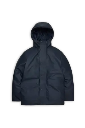 Rains Nome Parka Waterproof Hooded Jacket With Cargo Pockets - Navy