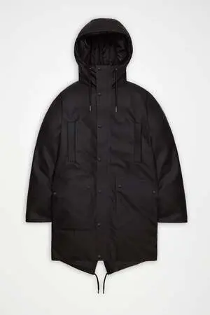 Rains Nome Long Parka: Waterproof & Insulated Outerwear - Black