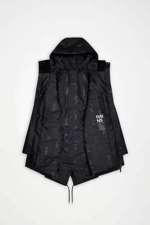 Rains Nome Long Parka: Waterproof & Insulated Outerwear - Black