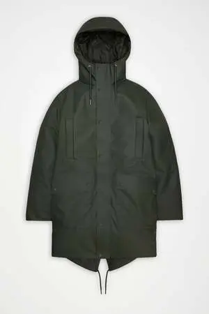 Rains Nome Long Parka: Waterproof & Insulated Outerwear - Green