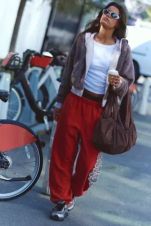 Free People All Star Embroidered Joggers - Candy Apple Combo