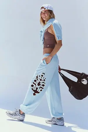 Free People All Star Embroidered Joggers - Cool Down Combo
