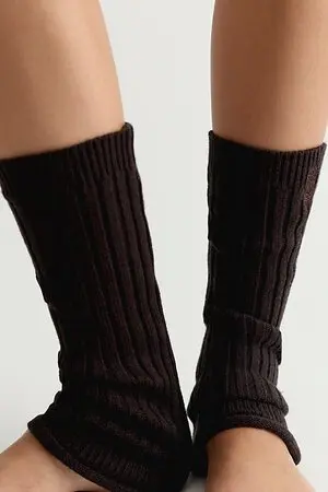 Free People Retro Short Leg Warmers - Chocolate