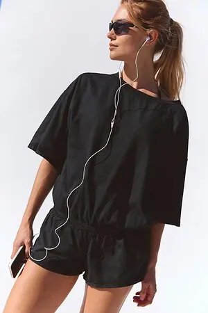 Free People Relaxed Silhouette Romper - Black