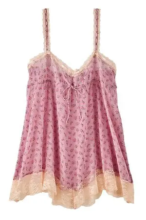 Free People Cala Luna Mini Slip Dress - Mauve Combo