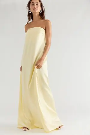 Shona Joy La Lune Column Maxi Dress - Lemon