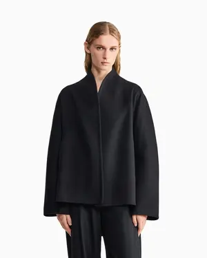 Giorgio Armani Pea Coat In Heavy Double Cashmere With Shawl Collar