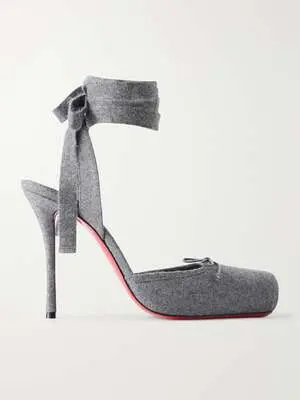 CHRISTIAN LOUBOUTIN Cassia 100 Flannel Ballerina Pumps