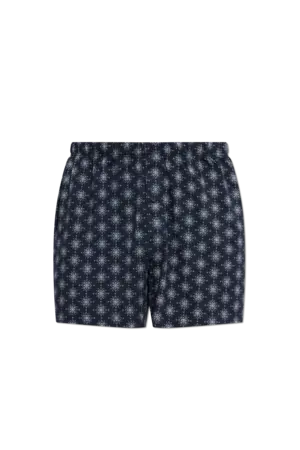 Hanro Cotton Boxers With Pattern - Navy Blue