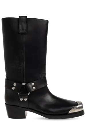 Paris Texas Elsa Mid Calf Heeled Boots - Black