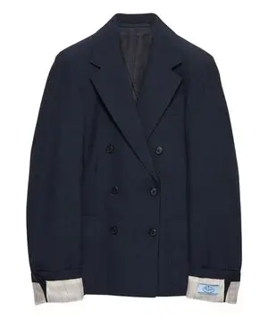 Prada Double-breasted Mohair Blazer