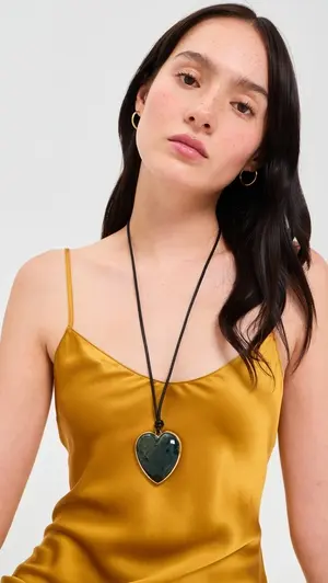JENNIFER FISHER Heart Agate Pendant Necklace