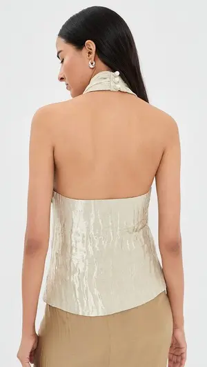 Rosie Assoulin Twisted Halter Top