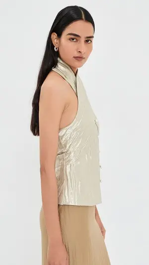Rosie Assoulin Twisted Halter Top