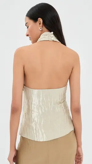 Rosie Assoulin Twisted Halter Top