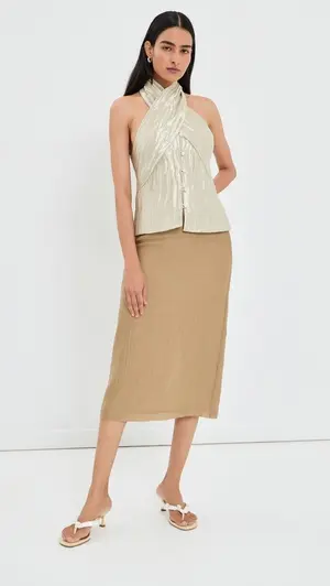 Rosie Assoulin Twisted Halter Top