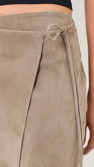 ST. AGNI Suede Everyday Wrap Skirt