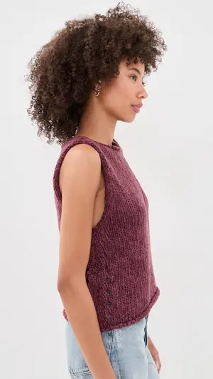 Free People Opal Knit Tank Top - Sangria
