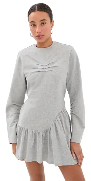 Attico Jersey Mini Dress - Melange Grey