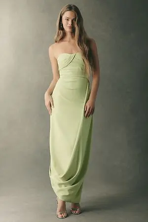 Bhldn Strapless Draped Maxi Dress