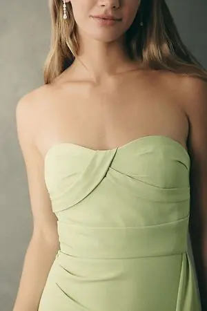 Bhldn Strapless Draped Maxi Dress