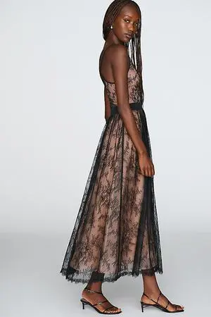 Anthropologie Lace Organza Midi Dress