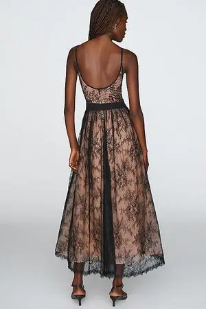 Anthropologie Lace Organza Midi Dress