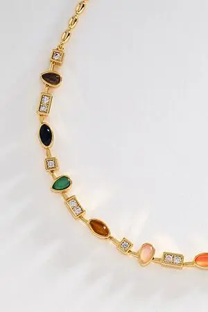 Anthropologie Mixed Up Gemstone Necklace - Multi