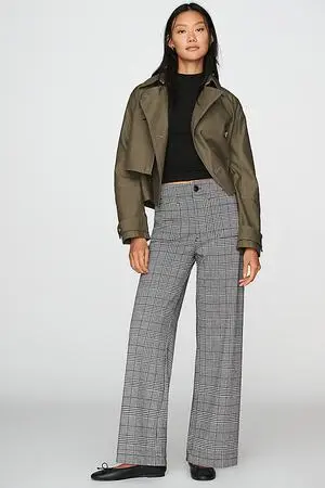 Maeve Colette Houndstooth Wide-leg Pants - Black Plaid