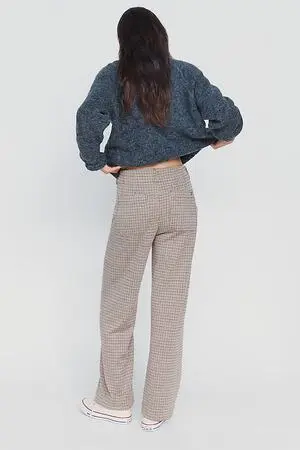 Maeve Colette Houndstooth Full-length Wide-leg Pants