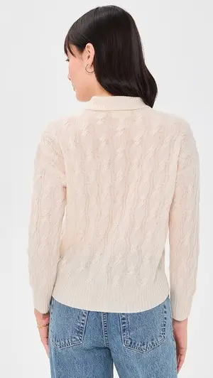 L'Agence Airy Cabled Knit Sweater
