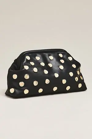 BTB LOS ANGELES Josephe Leather Studded Clutch