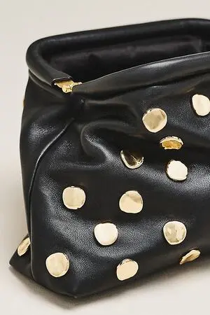 BTB LOS ANGELES Josephe Leather Studded Clutch
